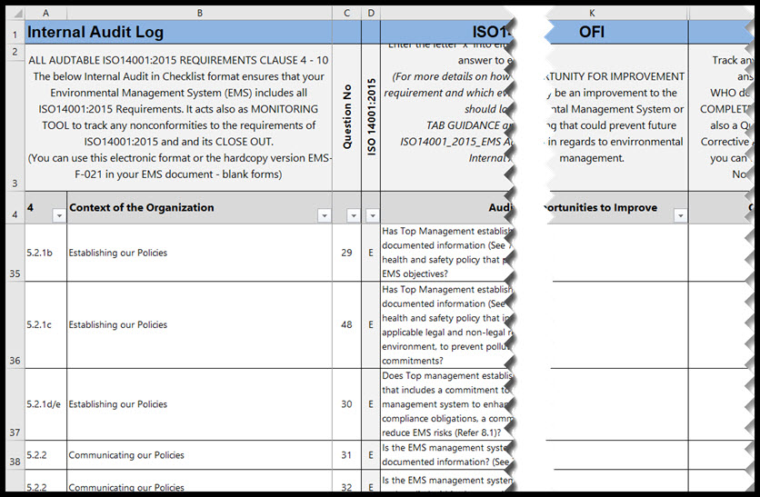 Iso 14001 Internal Audit Checklist Gambaran