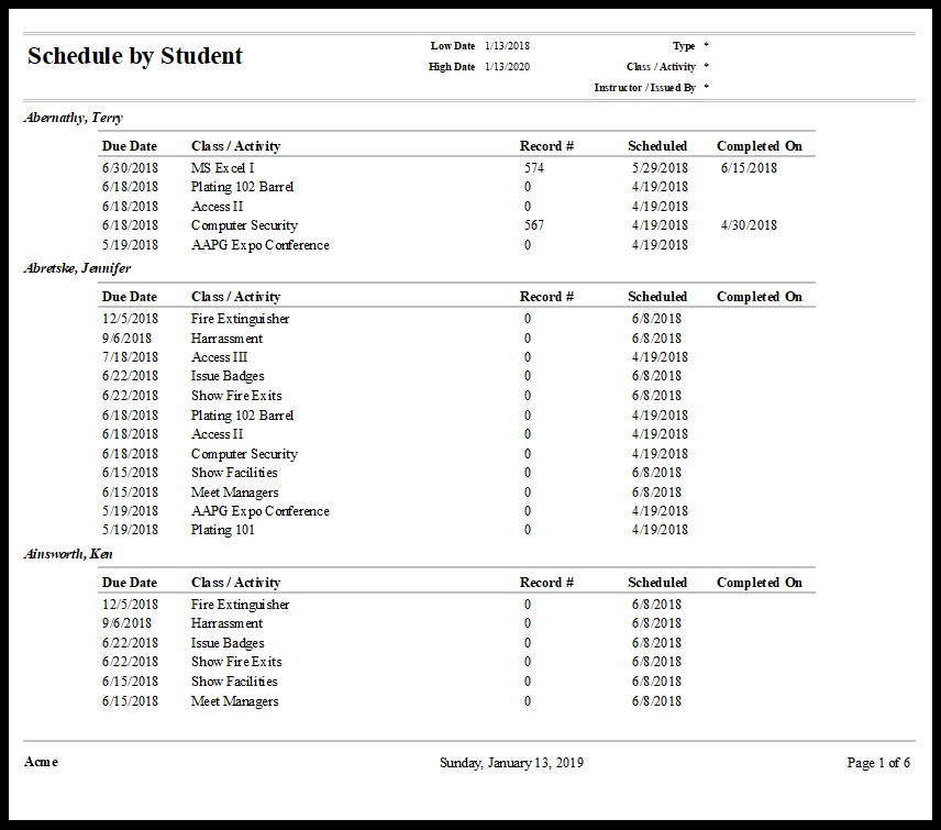 Training Report Template